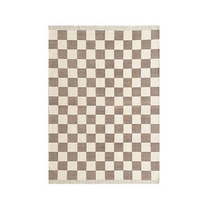 Checkered Area Rug, Handmade Checkerboard Rug, Cotton; Chenille Checker ...