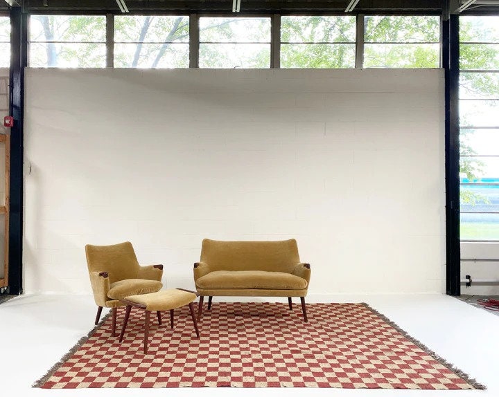 Handmade Checkered Kilim Rug Home Decor Jute Area Rug - Etsy