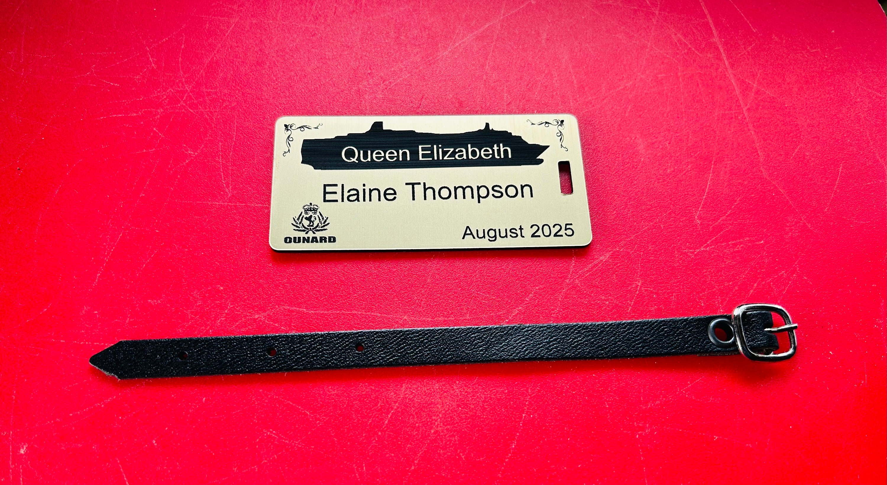 Queen Elizabeth Cunard Cruise Ship Luggage Tag With Free Leather Strap ...