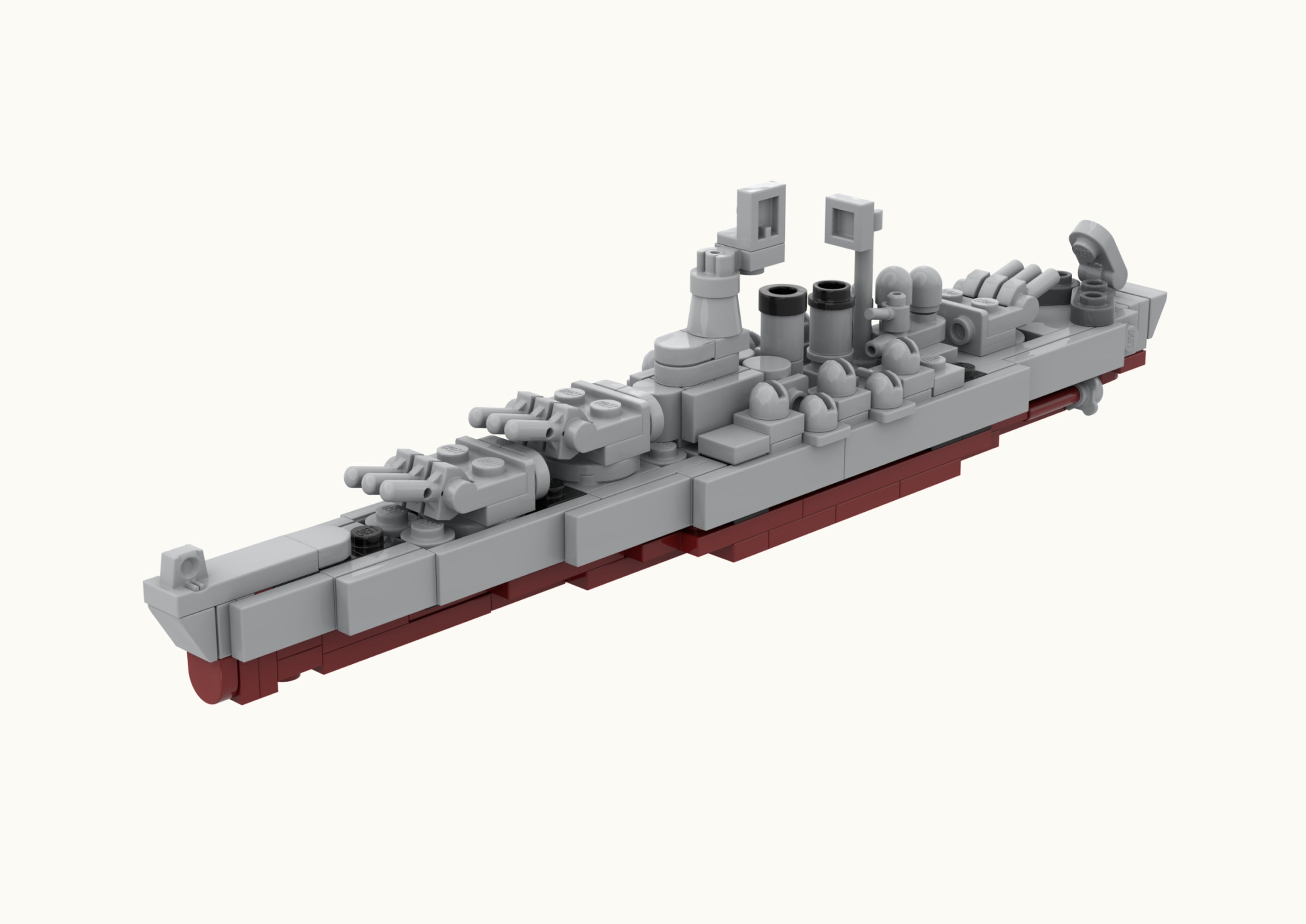 Lego Uss North Carolina Battleship Moc Building Instructions Etsy