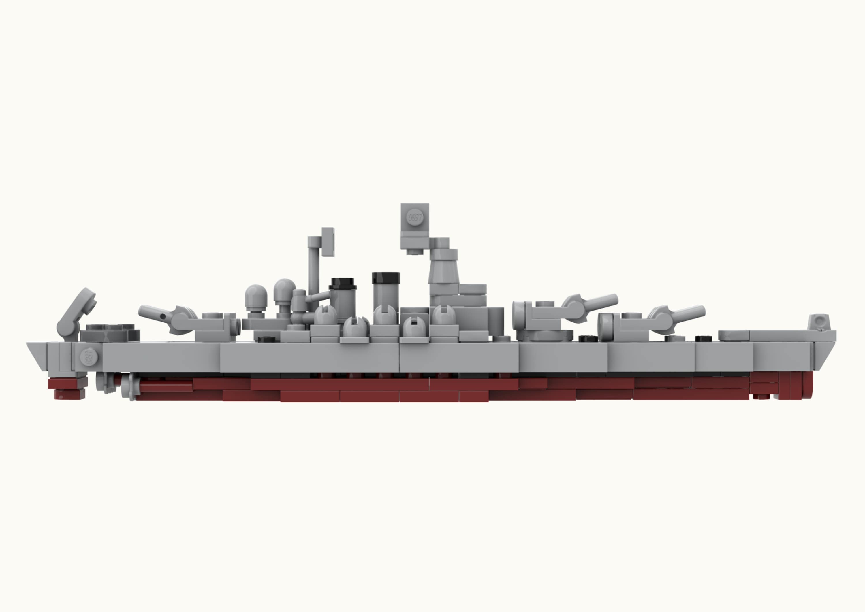 Lego Uss North Carolina Battleship Moc Building Instructions Etsy