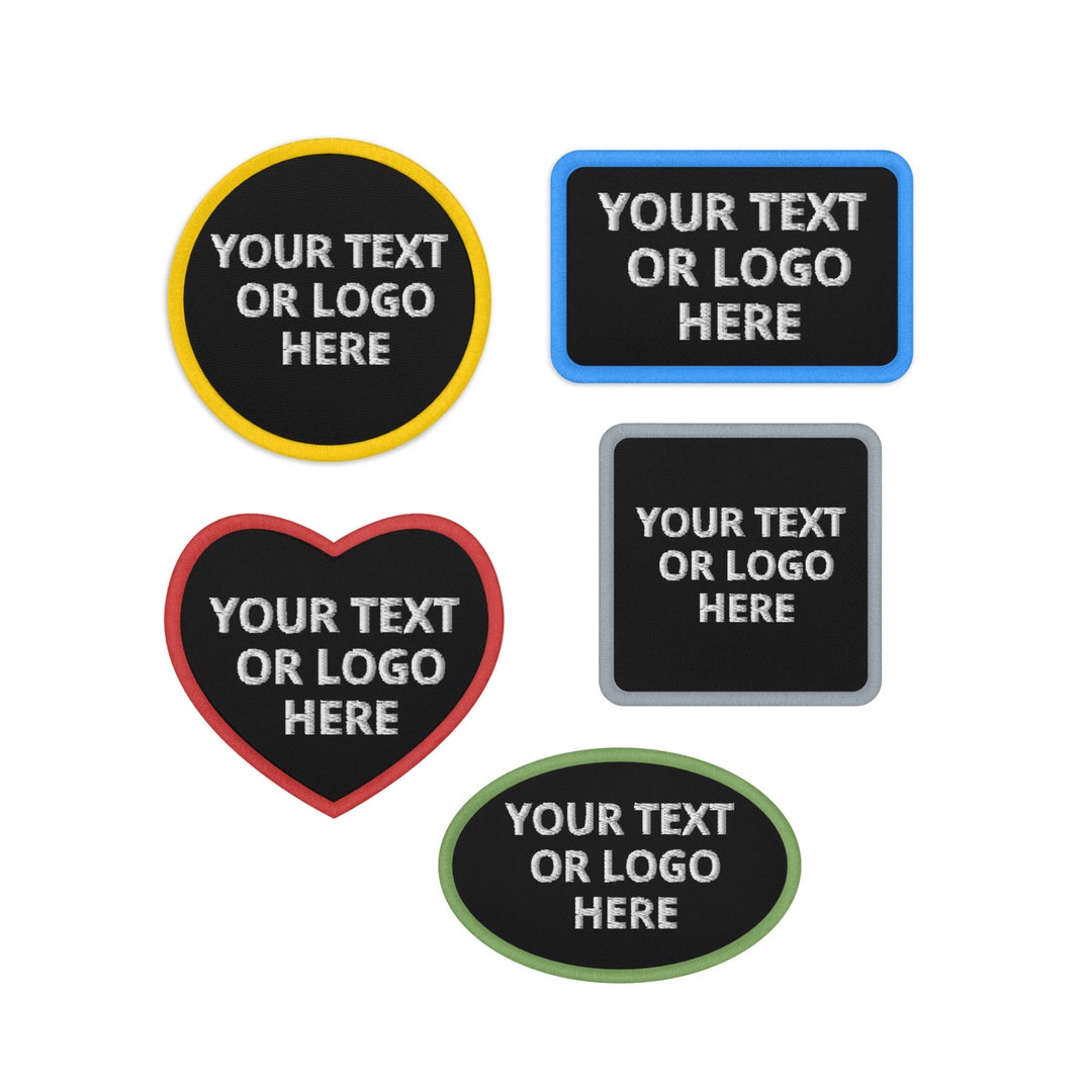 Custom 3" Embroidered Patch, Iron on Patch, Personalized Text Logo or ...
