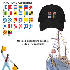 Nautical Flags Dad Hat, Gift for Sailor, Gift for Boaters, Skipper's ...