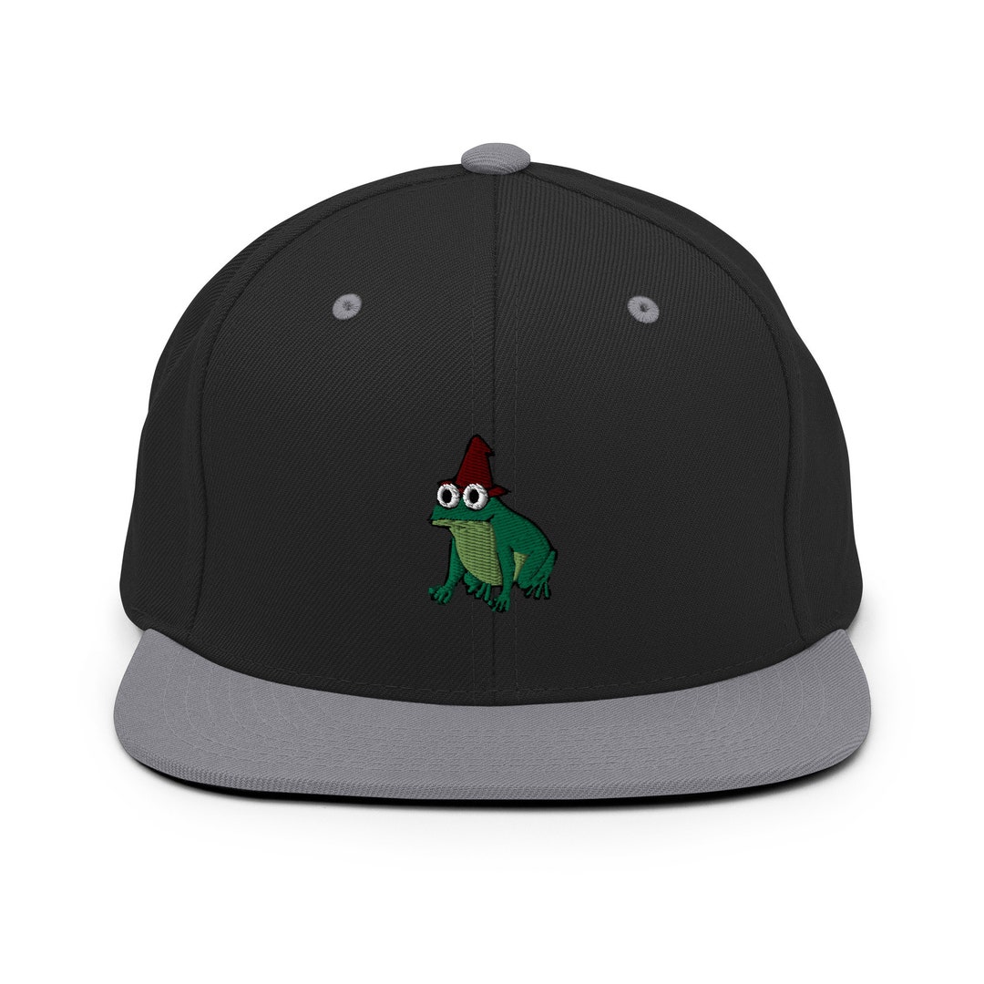 Wizard Frog Snapback Hat, Handmade Embroidered Snapback Cap - Multiple ...
