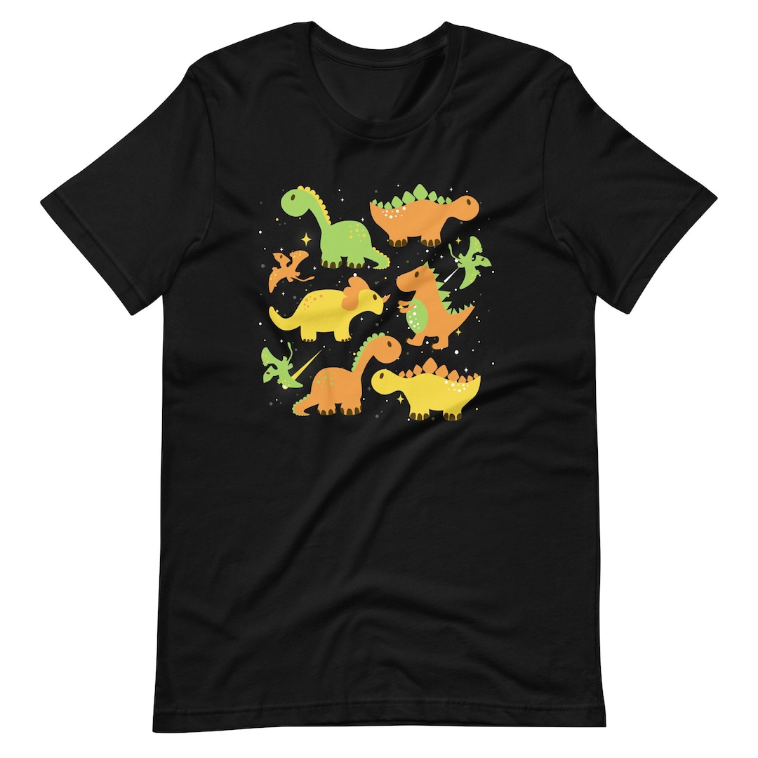 Cute Colorful Dinosaurs T-shirts, Adorable Dinosaurs With Stars Shirt ...