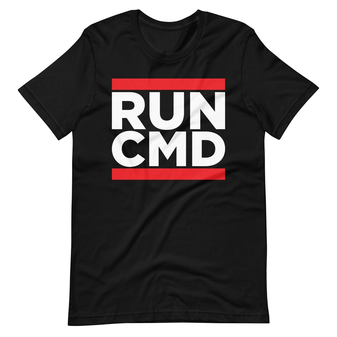 Run CMD Logo T-shirt, Programmer Shirt, DOS, Old School Tech, Computer ...