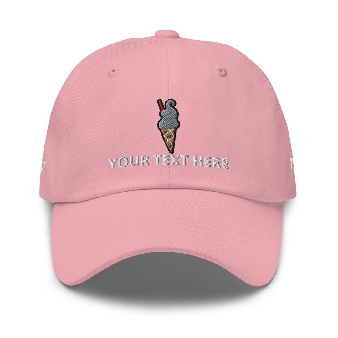 Ice Cream Cone Dad Hat, Your Text/logo Personalized Embroidered Unisex ...