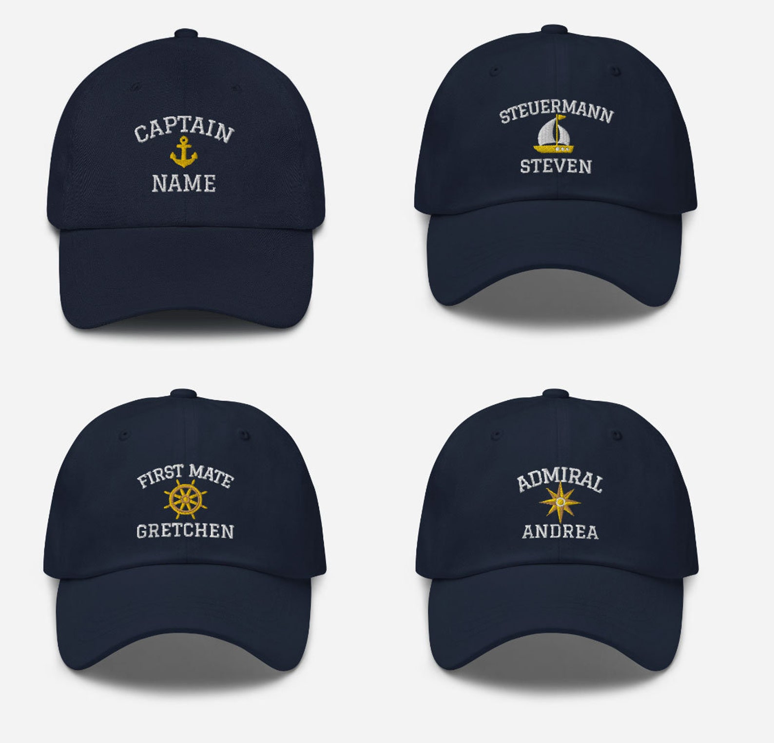 Captain Hats Embroidery Skipper Custom Baseball Cap - Etsy