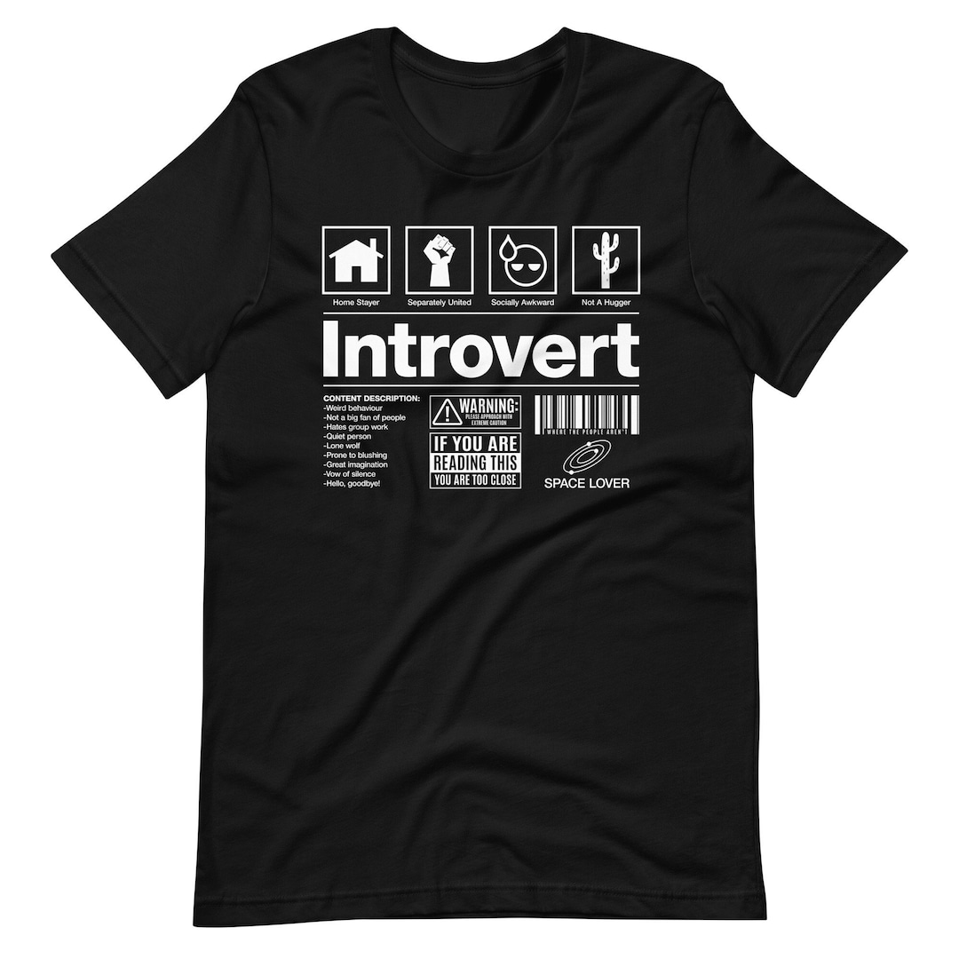 Introvert Warning Sign T-shirt, Funny Humor Sarcastic Witty ...