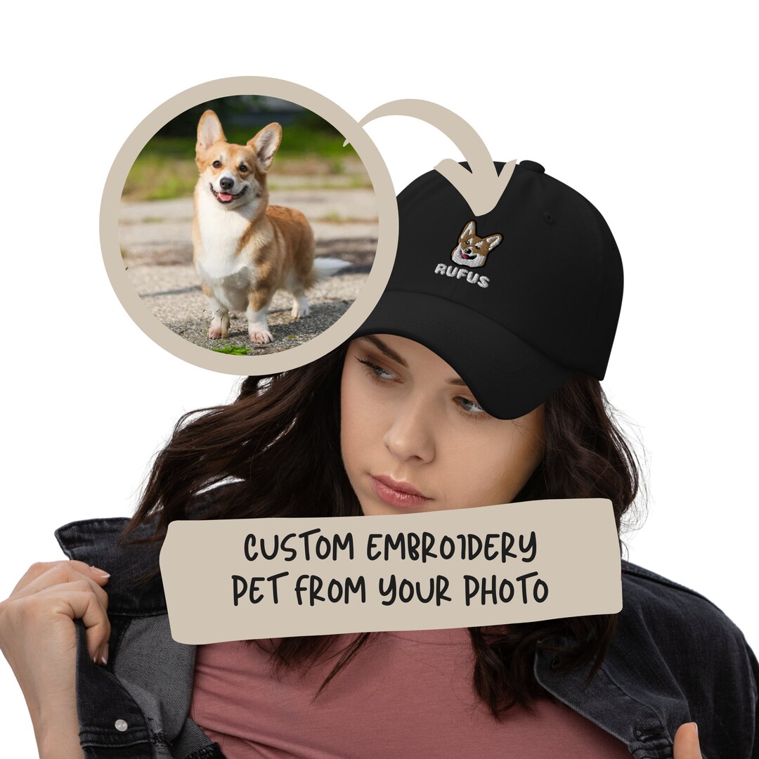 Custom Dog Hat,pet Embroidery Hat or Sweatshirt, Custom Pet Photo Hat ...