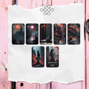 Lenormand Deck Mysticat – Black Cat Gothic Medieval Oracle Cards | Dark ...