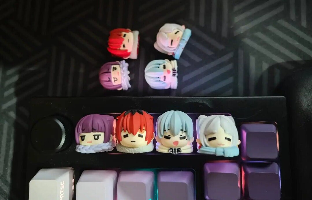 Frieren Anime Character Chibi Keyboard Keycaps - Etsy