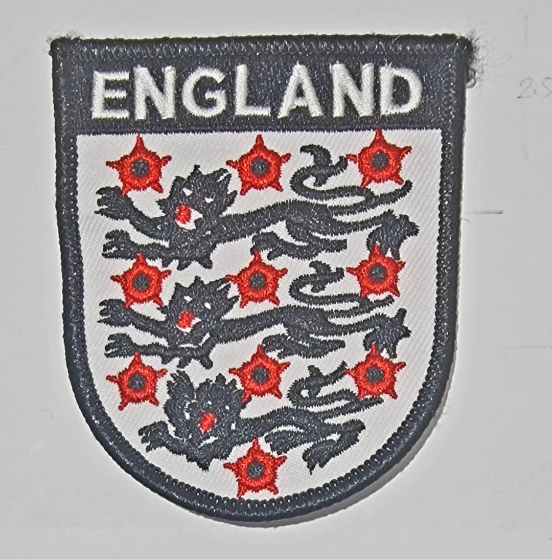ENGLAND SHIELD Black/white Iron-on/sew-on Patch Logo for Trousers ...