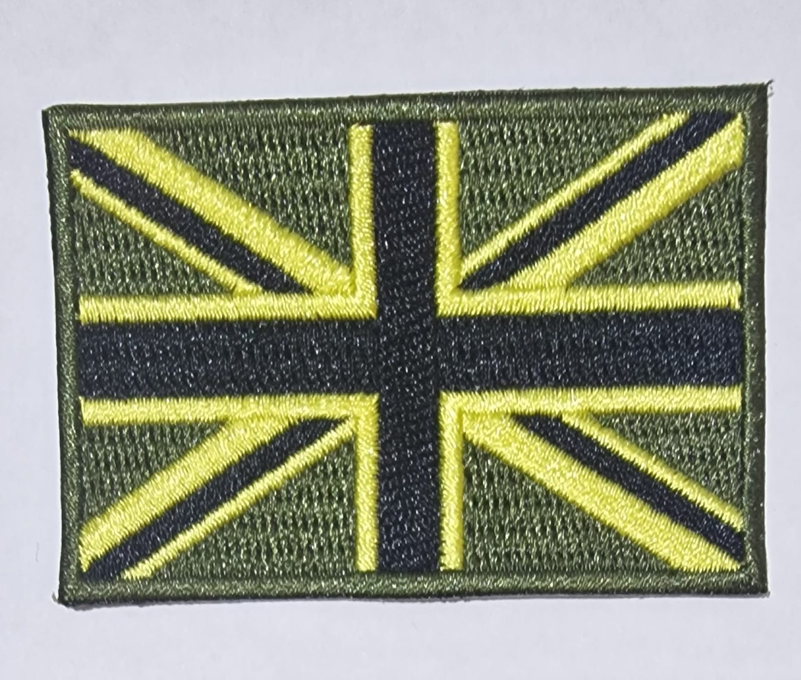 UNION JACK Green/gold/black Iron-on/sew-on Patch Logo for Trousers ...
