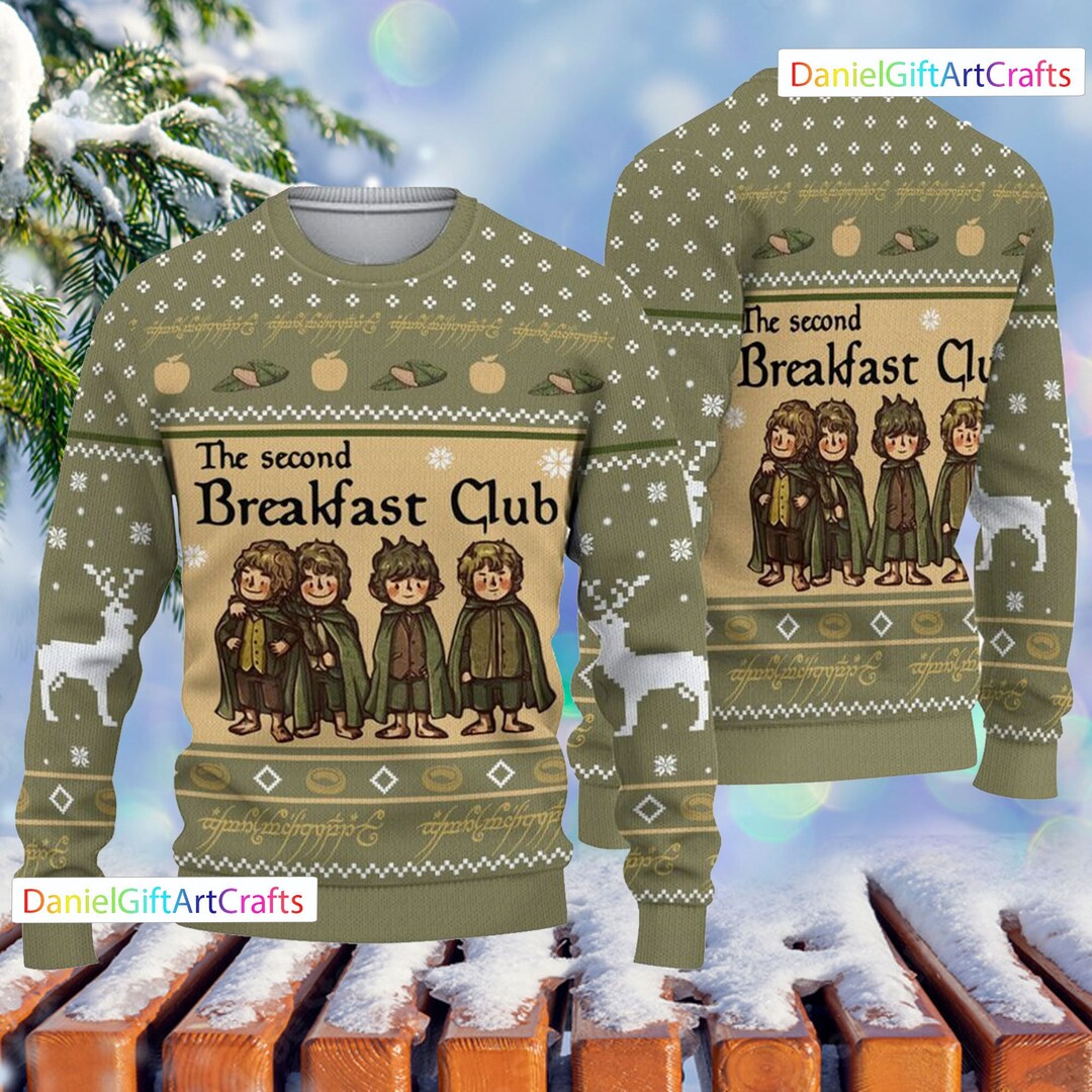 The Second Breakfast Club LOTR Ugly Sweater Second Breakfast - Etsy