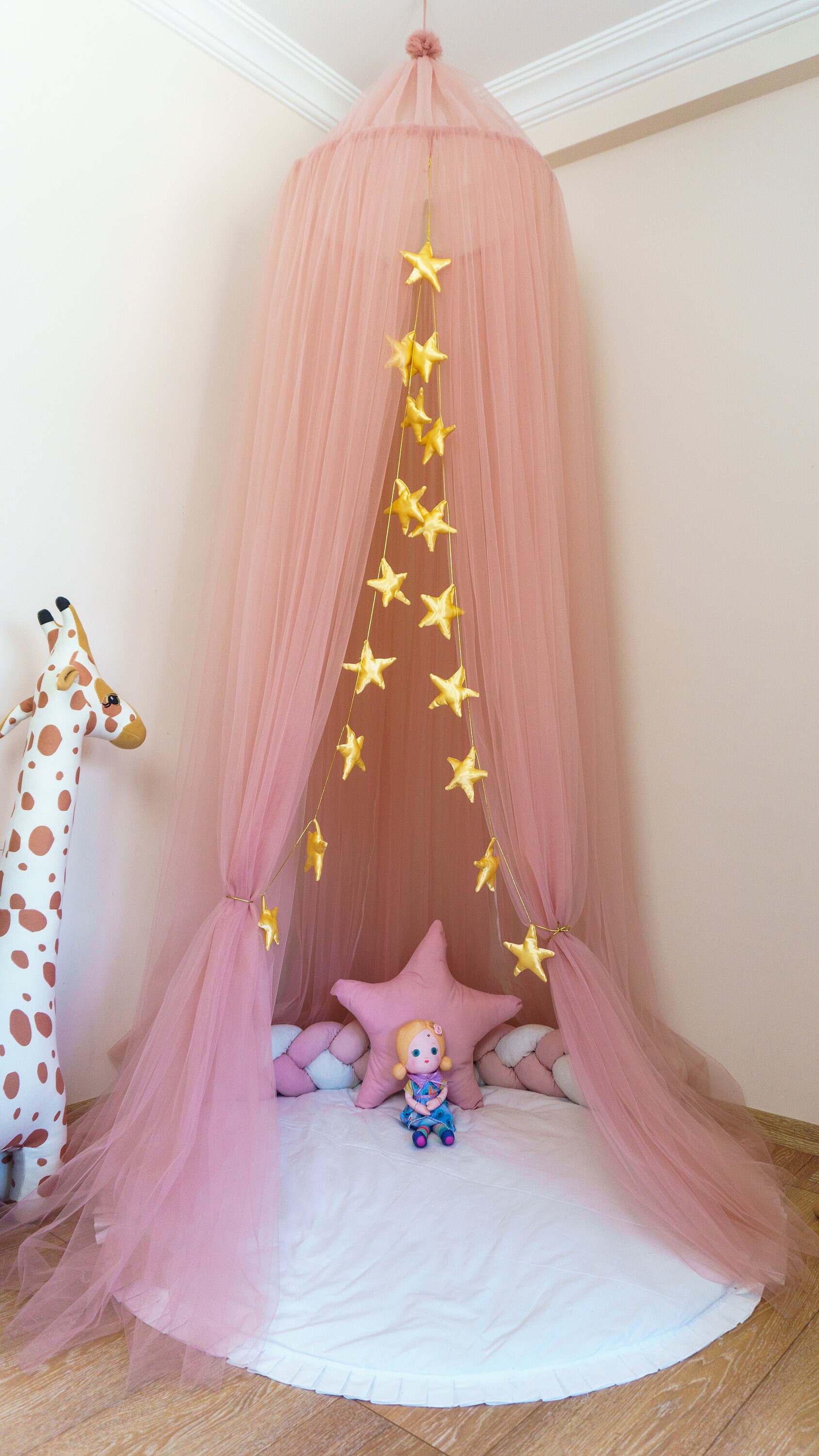 Rose Pink Canopy,powder Pink Canopy, Bed Canopy,hanging Play,crib ...