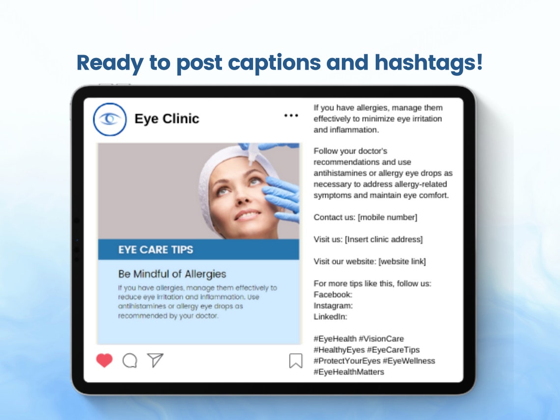 Social Media Posts for Optician Eye Clinic Facebook Post Eye Doctor ...