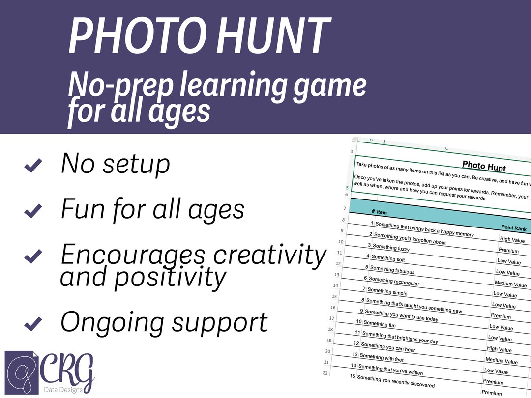 Photo Scavenger Hunt Game Learning, Creativity, Bonding - Etsy