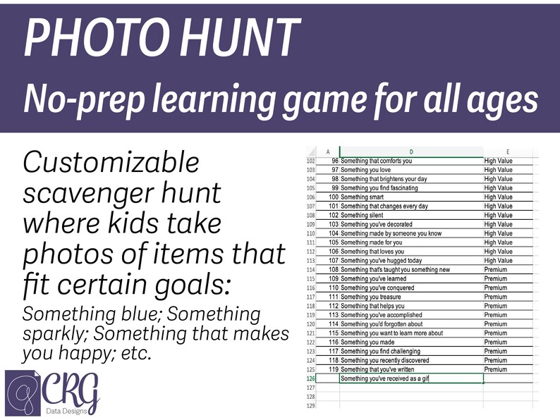 Photo Scavenger Hunt Game Learning, Creativity, Bonding - Etsy