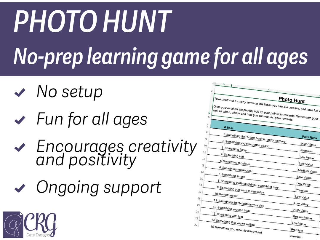 Photo Scavenger Hunt Game Learning, Creativity, Bonding - Etsy