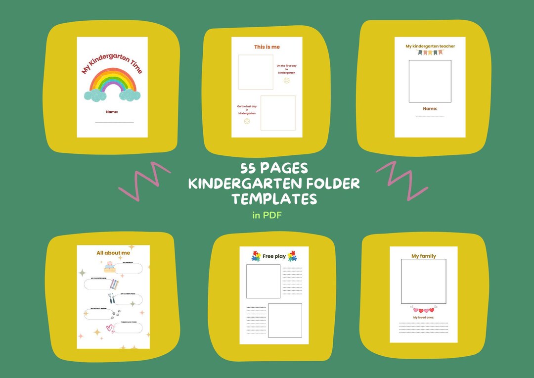 55 Pages / Kindergarten Folder/ Keepsake/ Templates/ Preschool ...