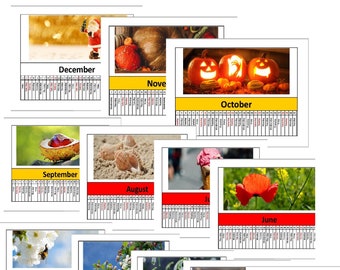 PDF Linear Calendar Montessori Time Beam Waldorf Anual Calendar 2024 - Etsy