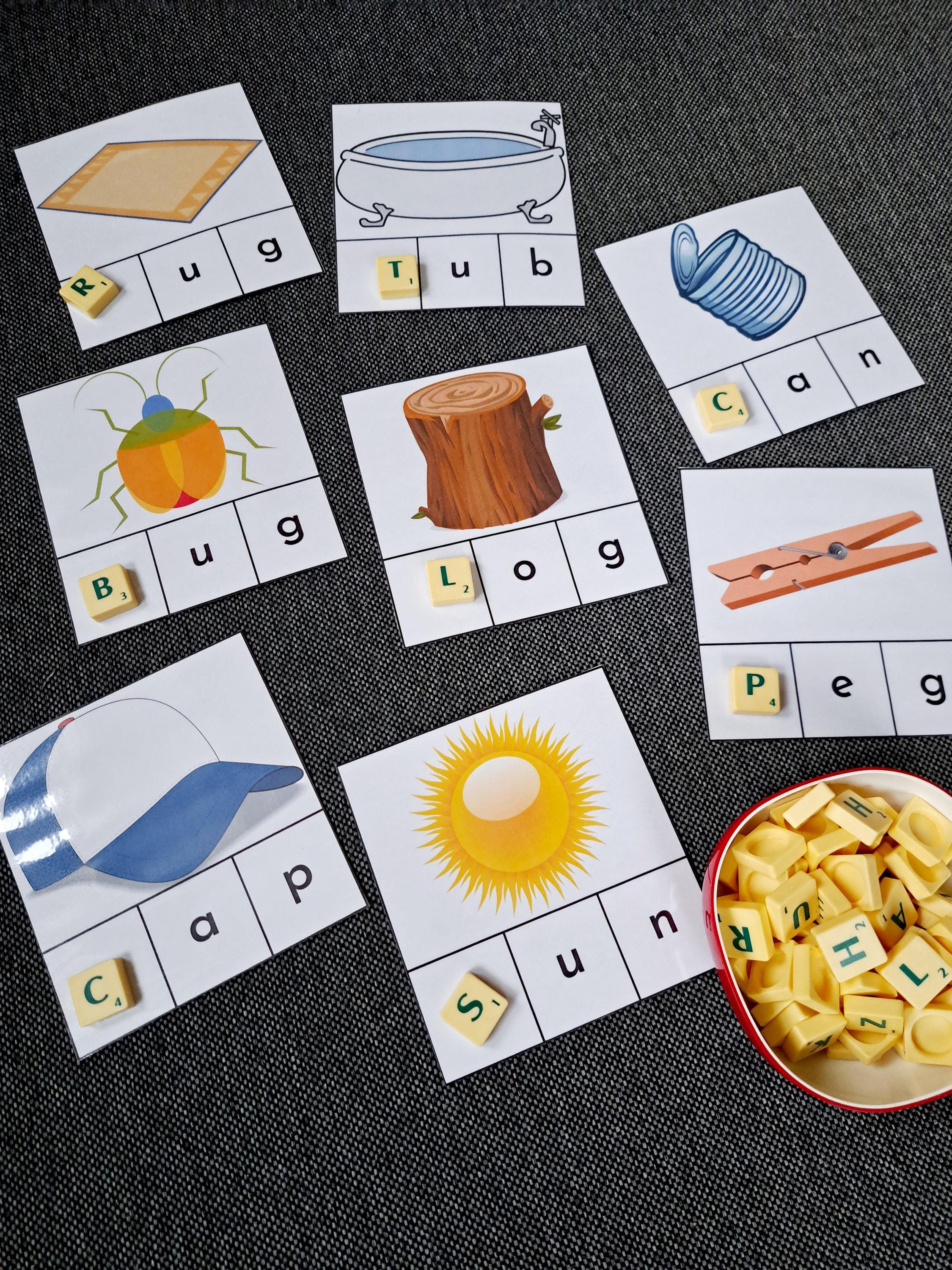 40 CVC Word Cards- Beginning Sounds - Etsy