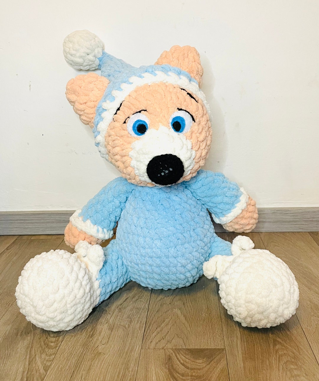 Super Cute Teddy Made of Plush Wool - Etsy