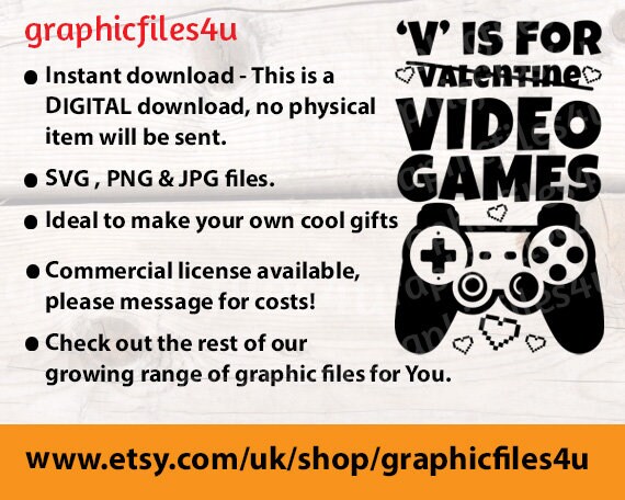 V is for Video Games SVG Fun Gamer Svg Game Controller Svg - Etsy