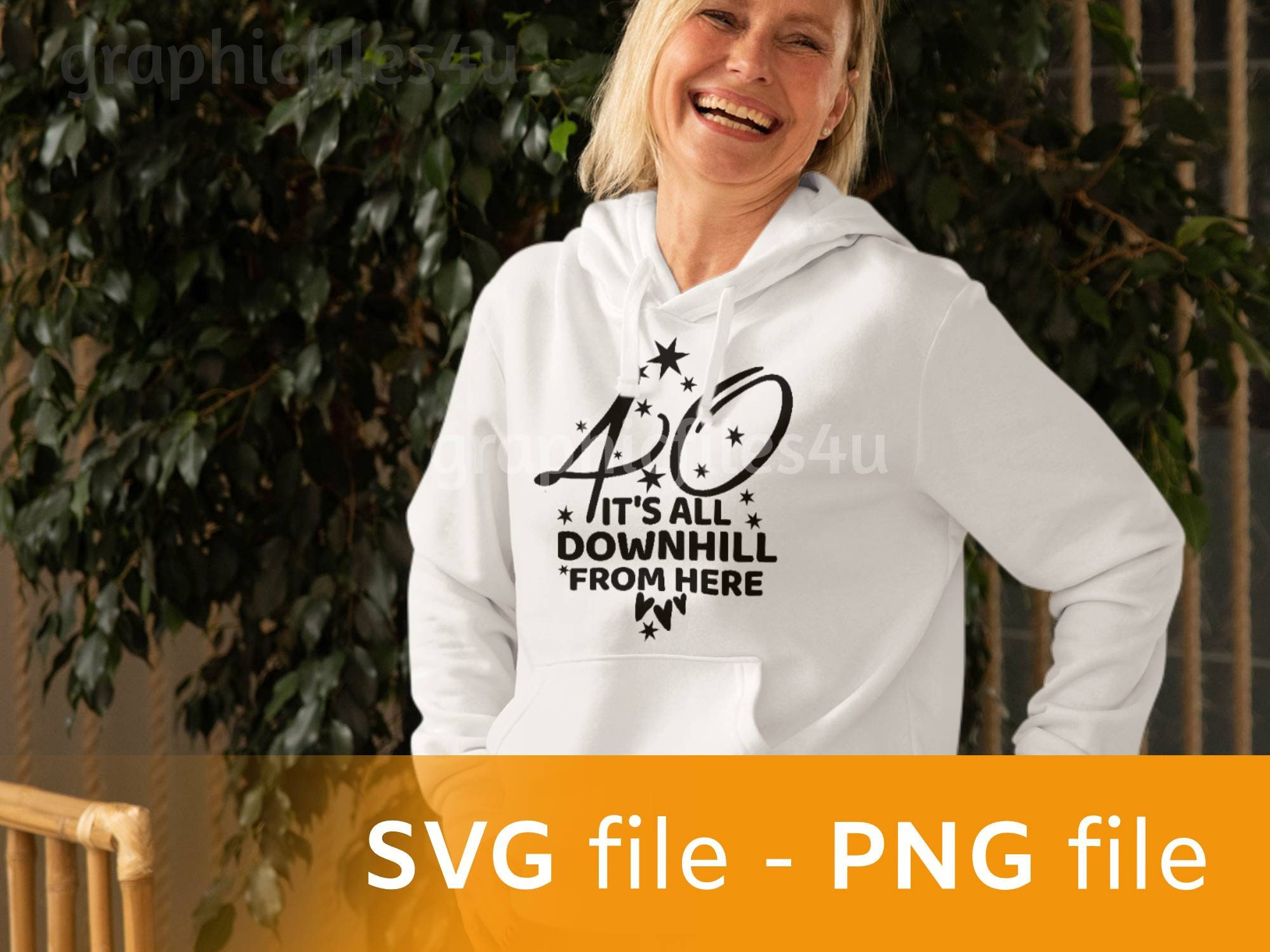 Funny 40th Birthday SVG, PNG - 40 Birthday Digital Files - Forty ...