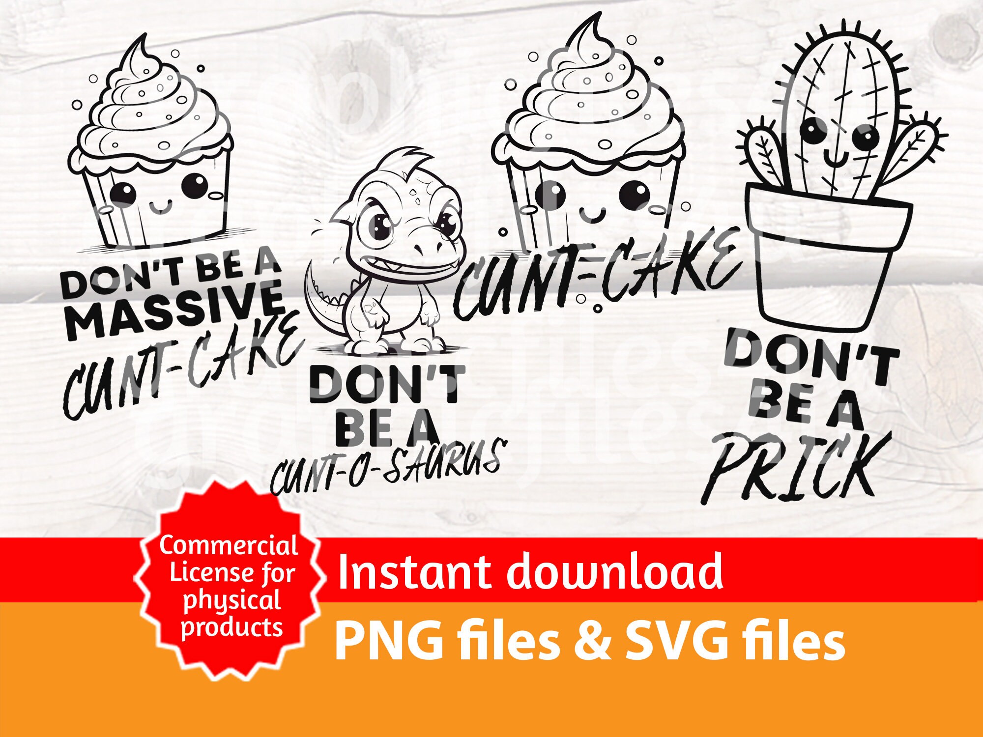 Adult 'don't Be a ...' SVG, PNG Files. Rude Adult Digital Craft Bundle ...