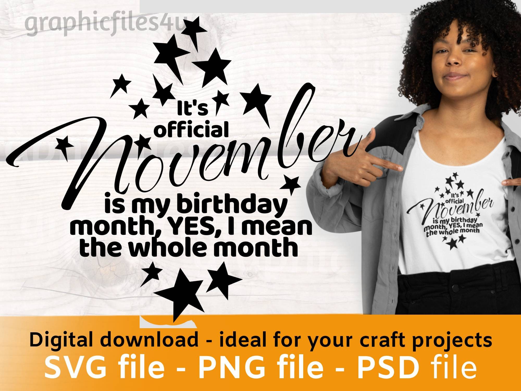 November is My Birthday Yes the Whole Month Svg Png Psd, November ...
