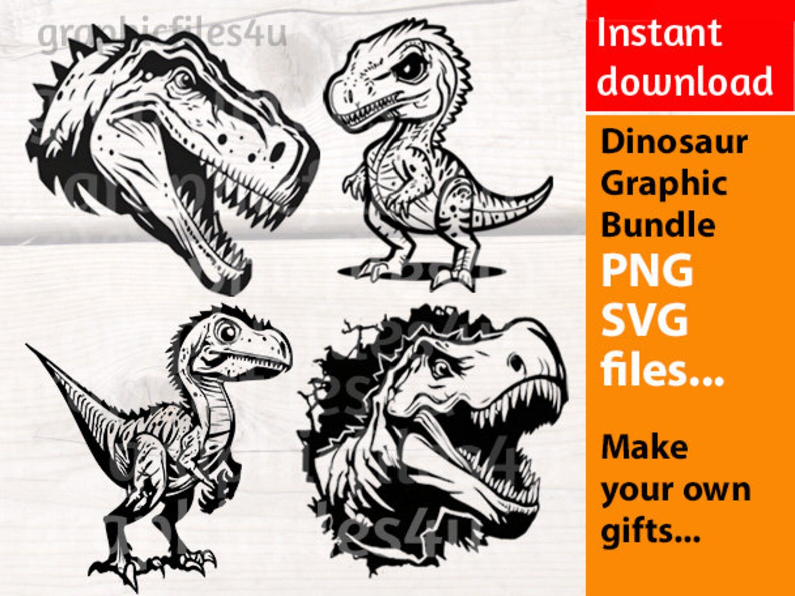 Dinosaur Clip Art Bundle, Dinosaur SVG Bundle, Dinosaur PNG Bundle T ...