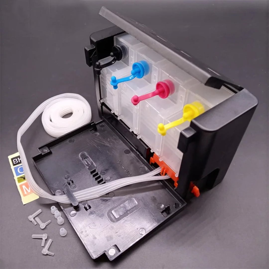 4 Color Printer Empty Tank Box Replacement Kit DIY CISS Refill Case for ...