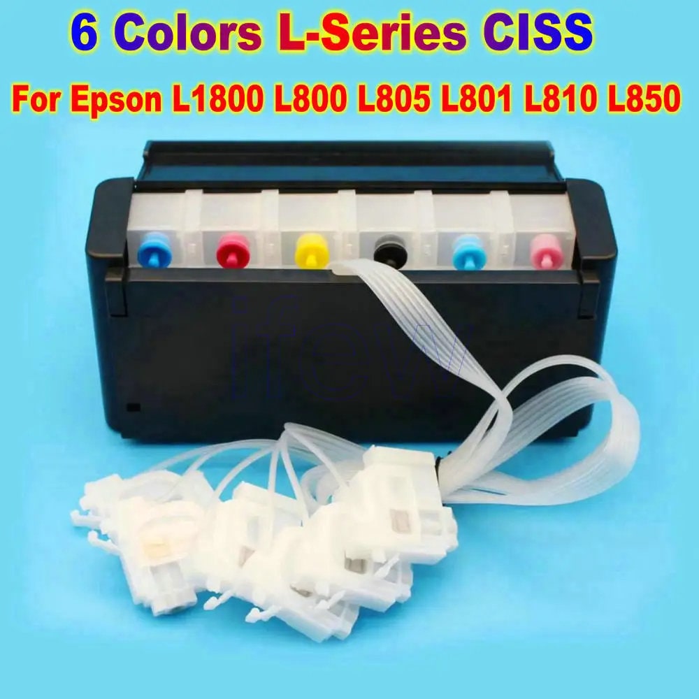 6 Colors L1800 CISS Ink Tank System Printer External Cartridge Device ...