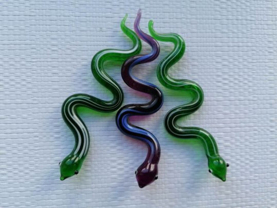 Small Glass Snakes Vintage Glass Decor - Etsy