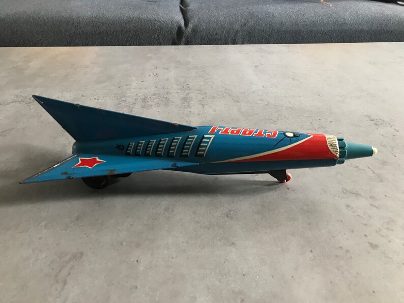 Vintage Rocket Tin Toy/ussr/friction Space Ship Toy/start1 - Etsy