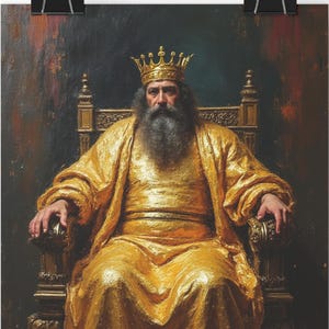 Canvas Art Print, King Midas Gold Finger, Delaroche Style Poster ...