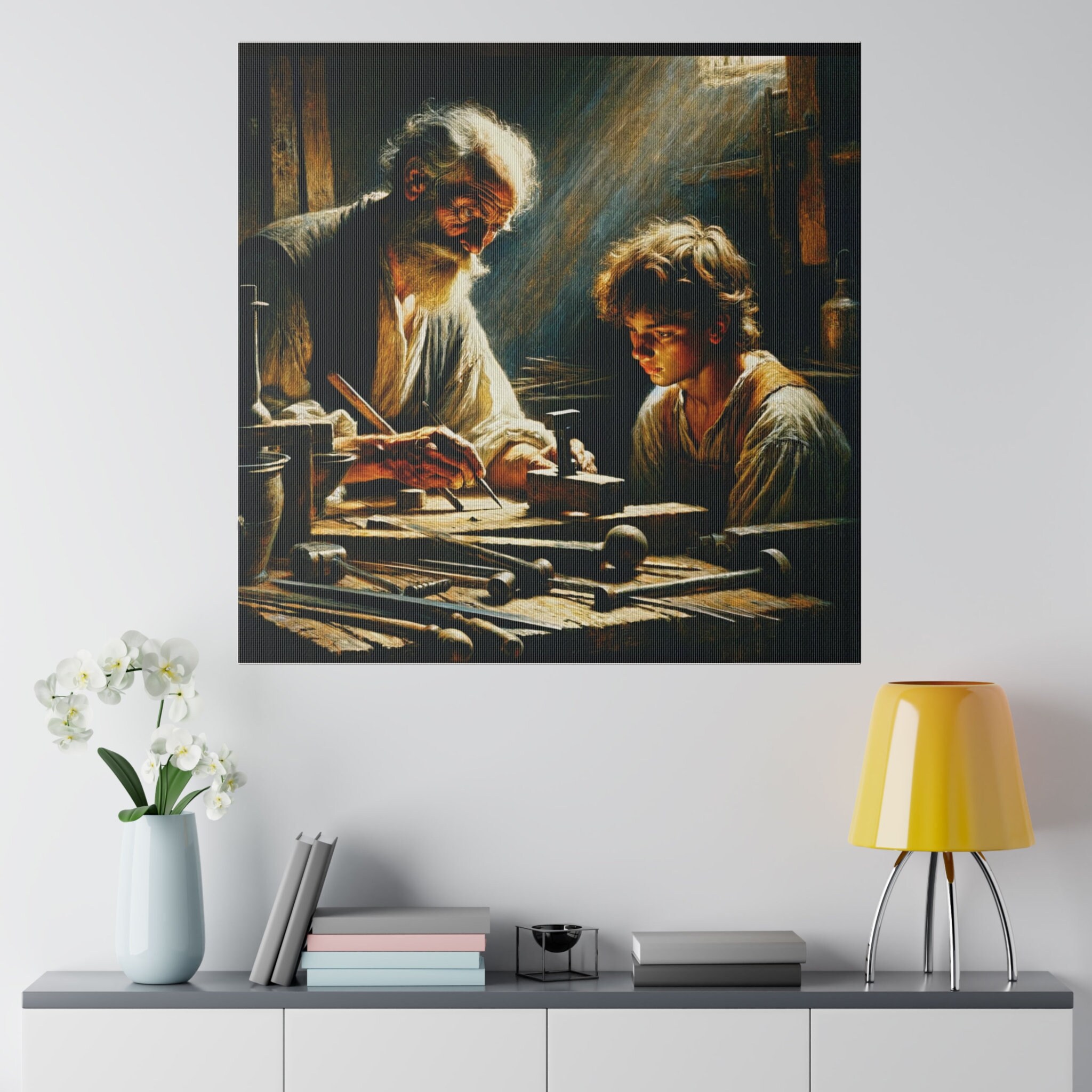 Square Shape Wall Art Caravaggio Style Baroque Era Matte Canvas, Ready ...