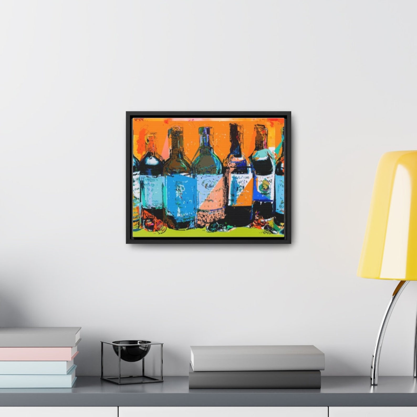 Alcohol WALL ART, WINE Illustration, Simple Abstract Art, Cotton Canvas ...