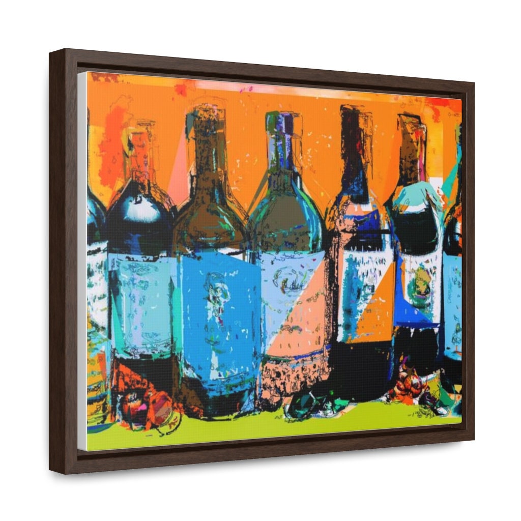 Alcohol WALL ART, WINE Illustration, Simple Abstract Art, Cotton Canvas ...