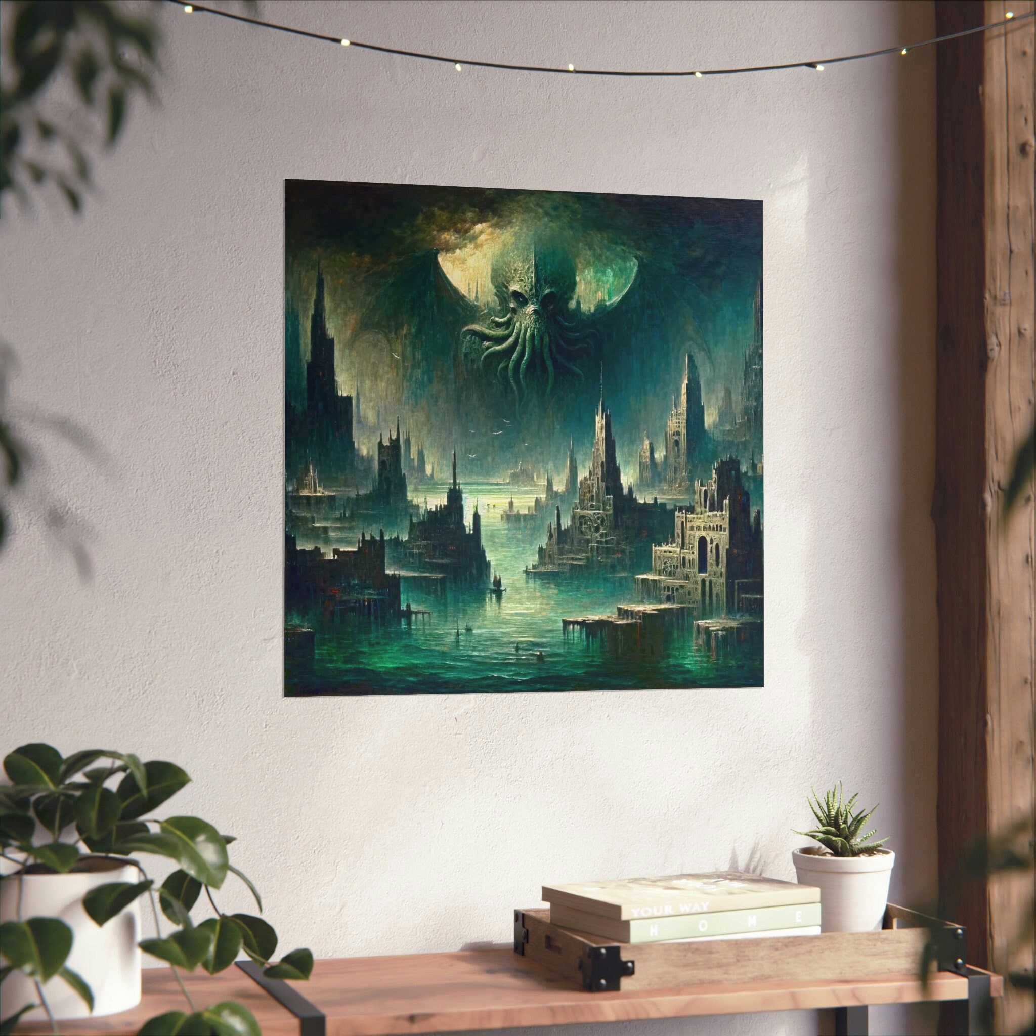 HP Lovecraft Matte Poster Dystopian Monstrous Sky Sighting Art for ...
