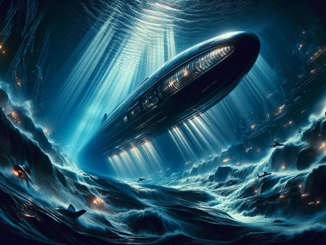 Nautilus Wall Art Poster Sci Fi Immersive Futuristic Jules Verne's Cinematic Submarine Museum ...