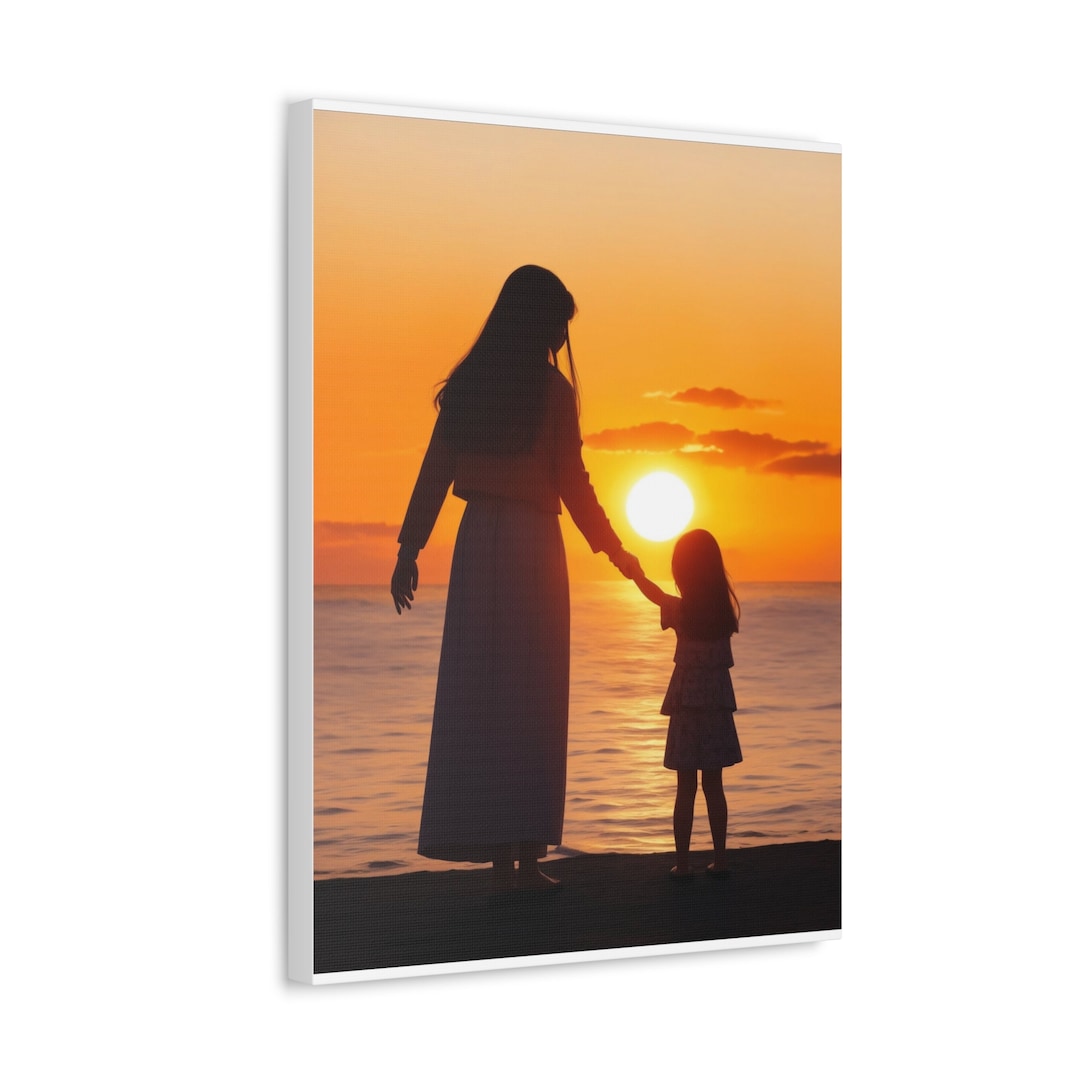 Motherly Love Wall Art - Stretched Canvas Featuring Mother and Daughter ...