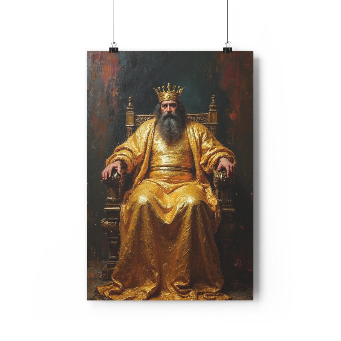 Canvas Art Print, King Midas Gold Finger, Delaroche Style Poster ...