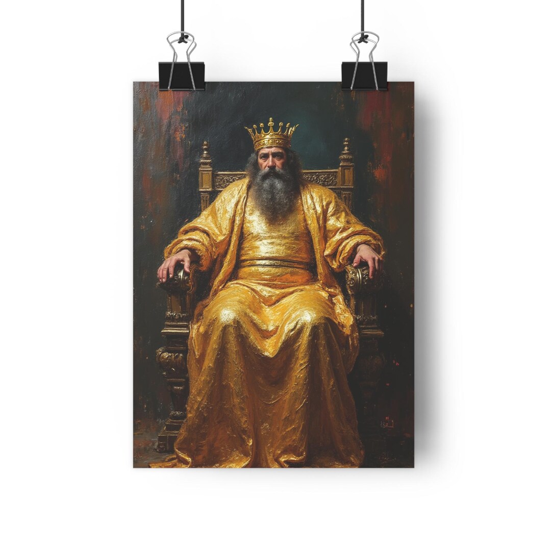 Canvas Art Print, King Midas Gold Finger, Delaroche Style Poster ...