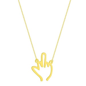 Tiny Middle Finger Necklace, Middle Finger, Pendant, Funny Jewelry ...