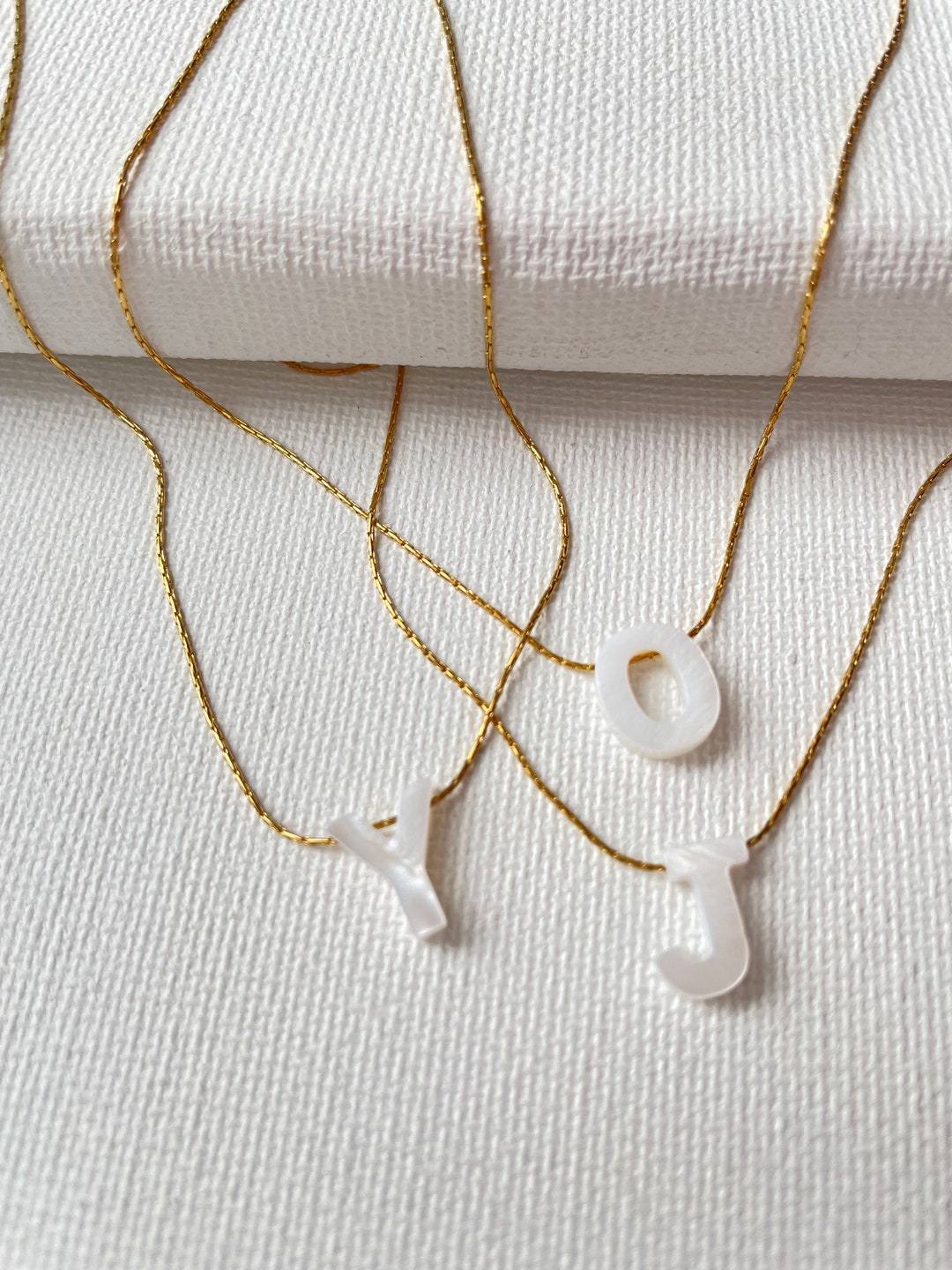 Personalized Initial Pendant Custom Necklace Natural Sea Shell dainty ...