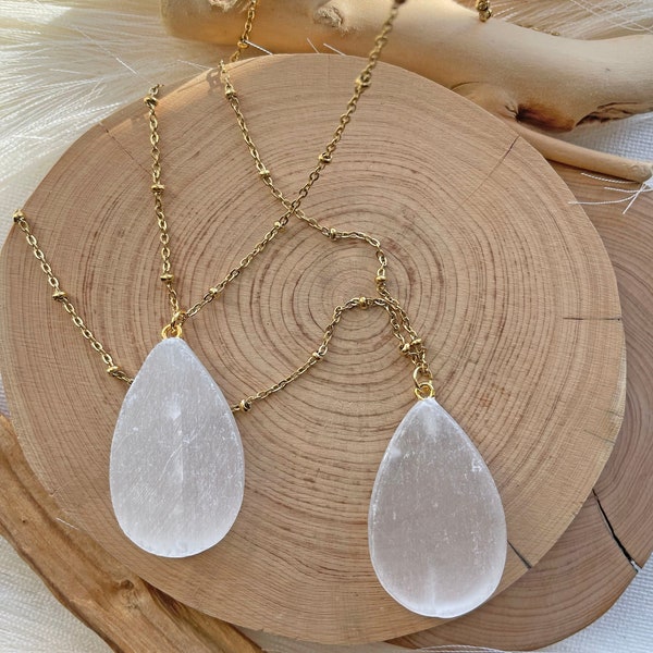 Selenite Necklace - Etsy