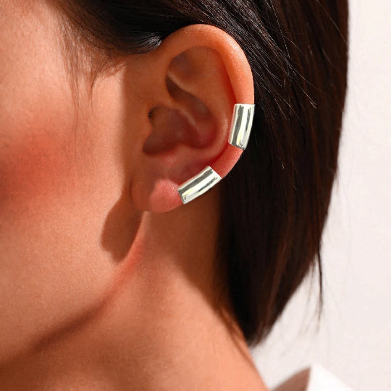 Ear Cuff Minimalist Silver | High Quality Fake Cartilage Piercing | Ear ...